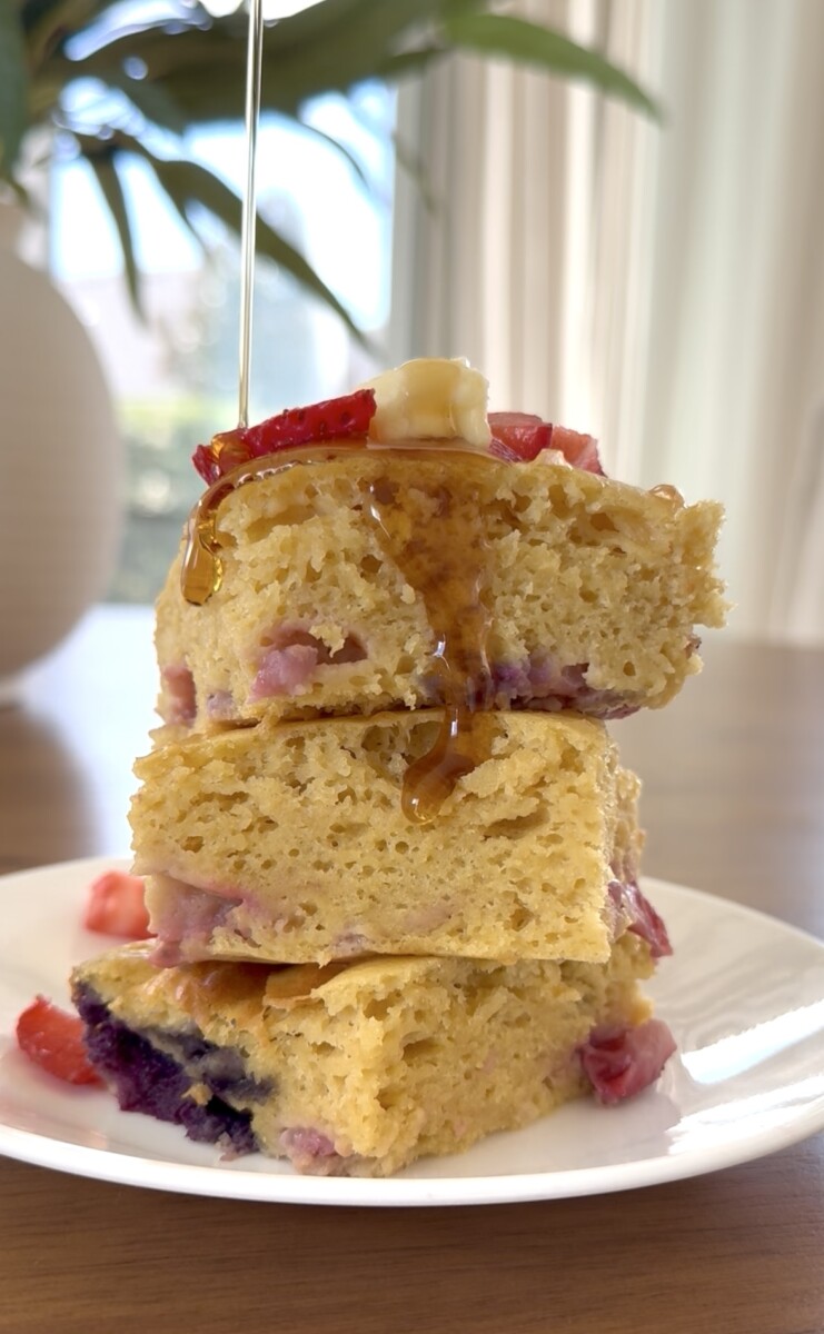 Cottage Cheese Pancake Bars • Wholesome Crumbs